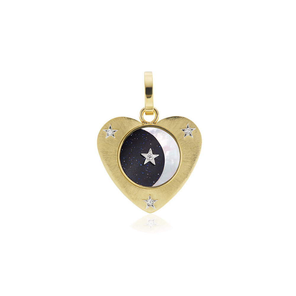 ORA MIDNIGHT MOON MINI HEART CHARM – Anna Maccieri Rossi